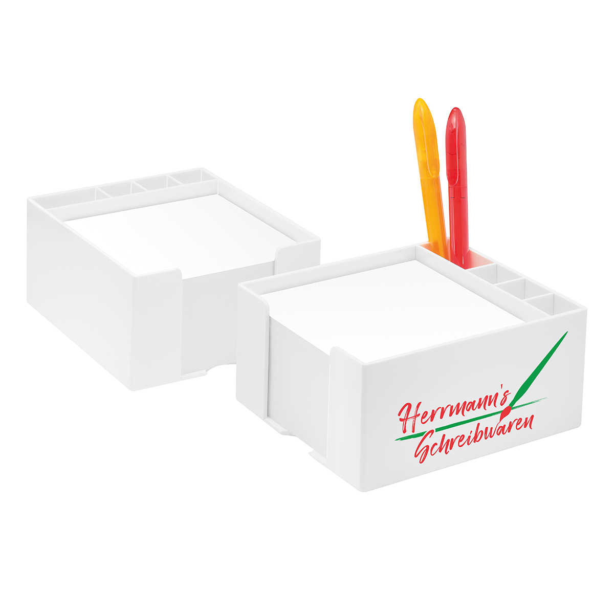 Zettelbox mit Köcher "Ypsilon" | weiß | 7026KPC-0