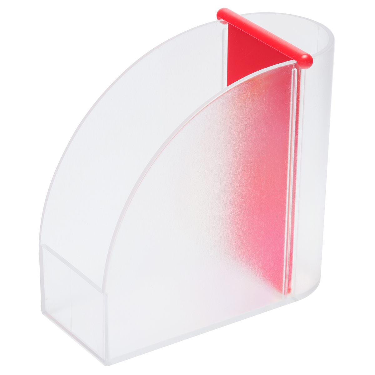 Zettelbox mit Köcher "Design" | rot | gefrostet transparent | 8268K-F7-1